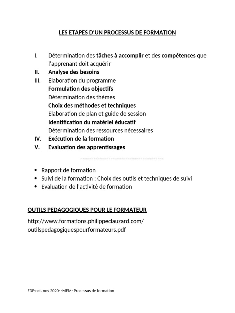 Fdf-Processus de Formation | PDF