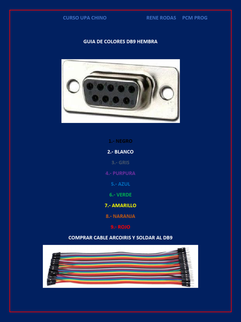 Guía de Colores para Conexiones DB9 | PDF