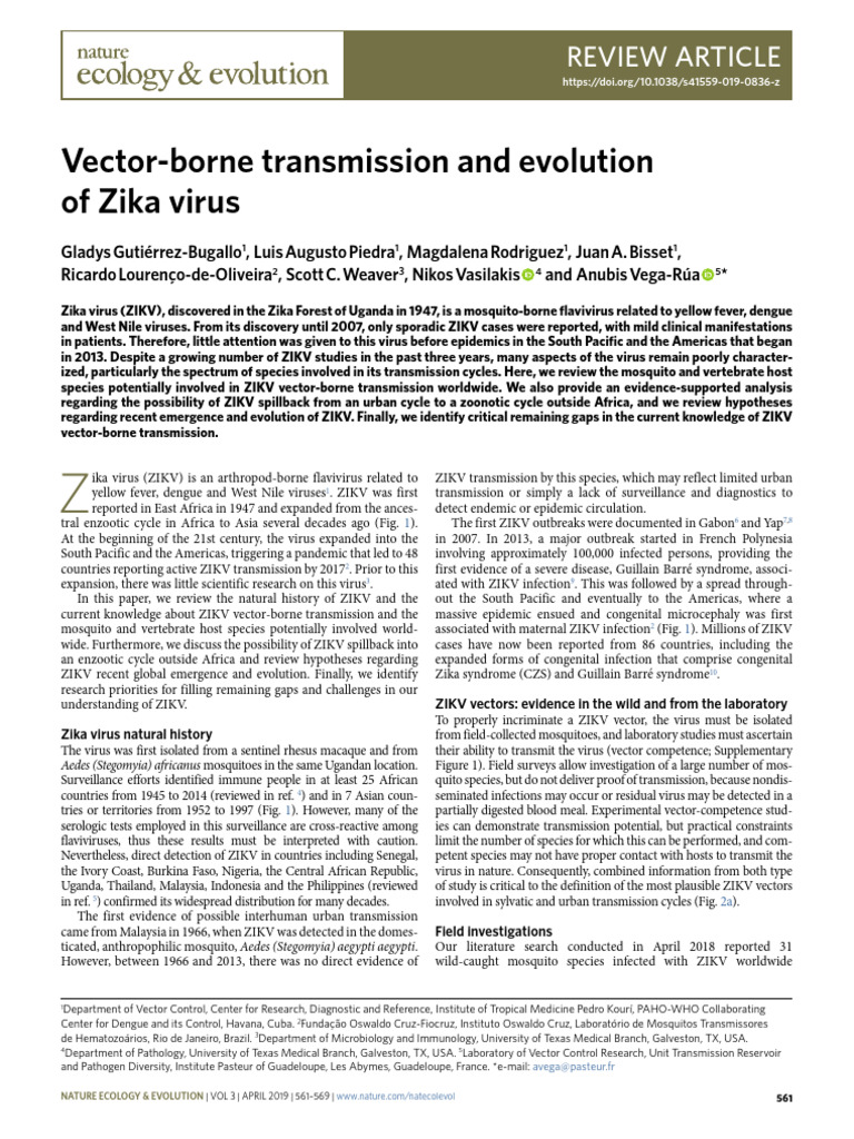 Gutiérrez-Bugallo Et Al. - 2019 - Vector-Borne Transmission and ...