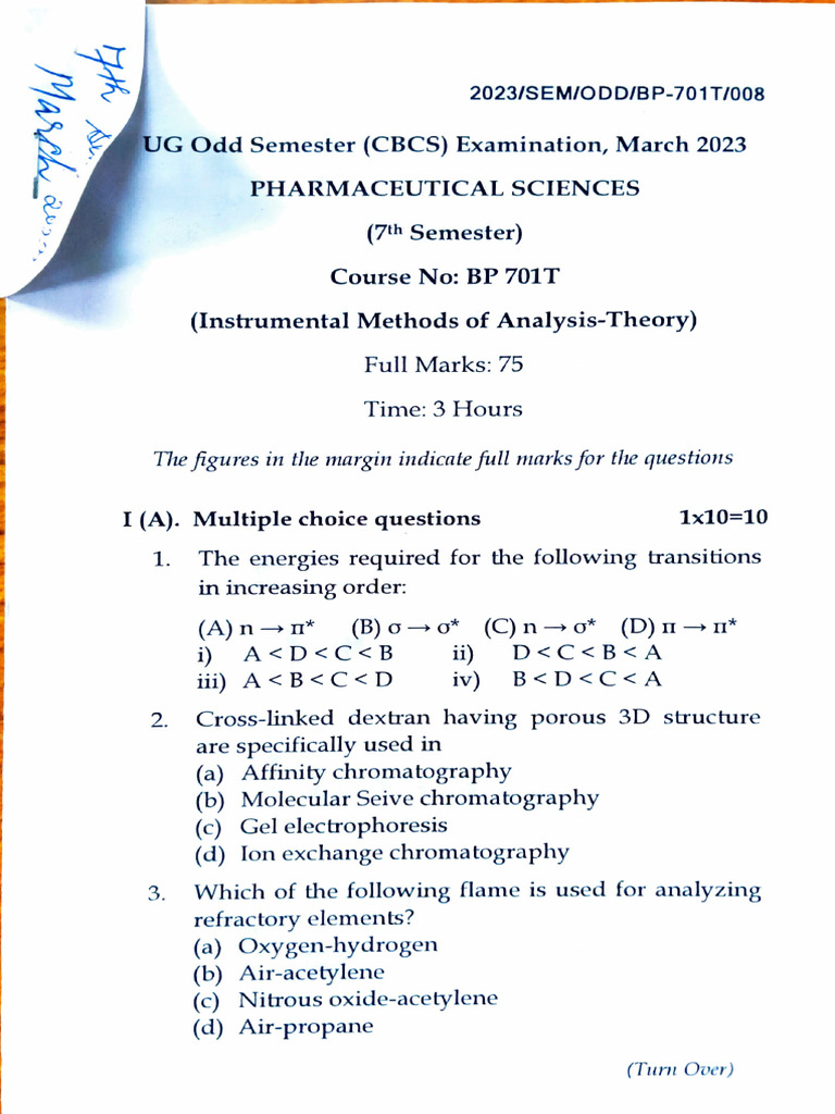 B PHARM Question Papers | PDF