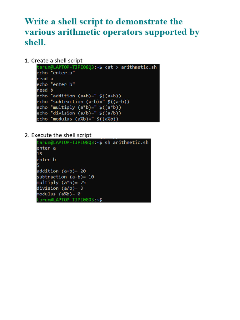 Arithmetic Operator | PDF