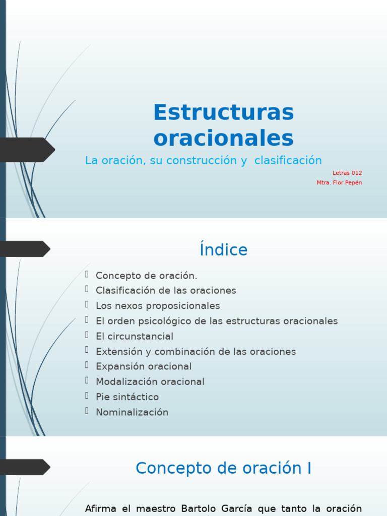 Estructuras Oracionales | PDF