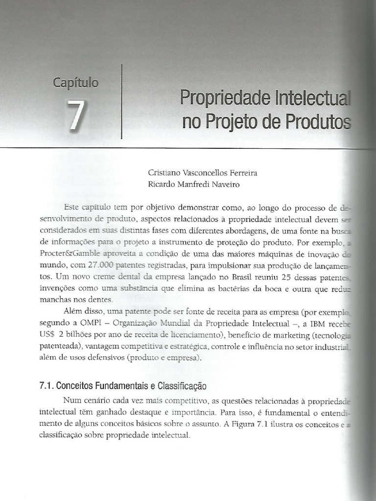 Capitulo 7 - Propriedade Intelectual No Projeto Do Produto 1 1 | PDF