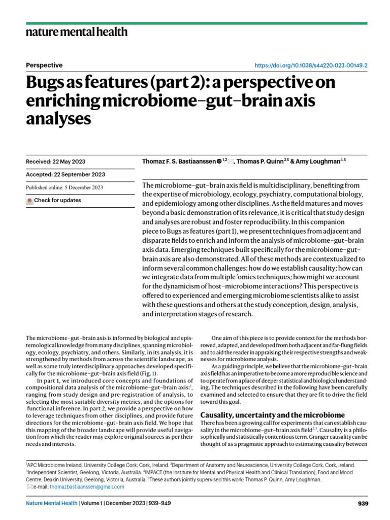 Bugs As Features (Part 2) : A Perspective On Enriching Microbiome-Gut ...