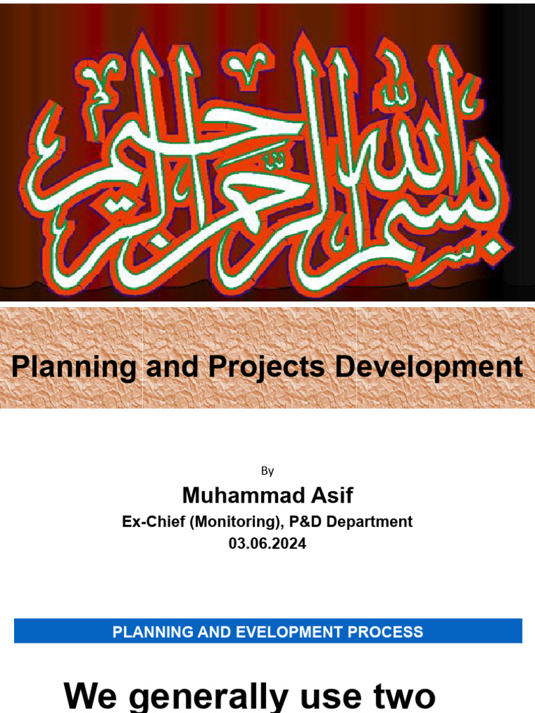 Planning and Projects Development by Muhammad Asif | PDF