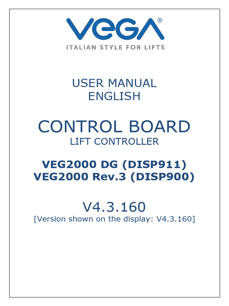 (VEGA-ENG) Control Board User Manual VEG2000-DG V - 4 - 3 - 160 - Rev.4 ...