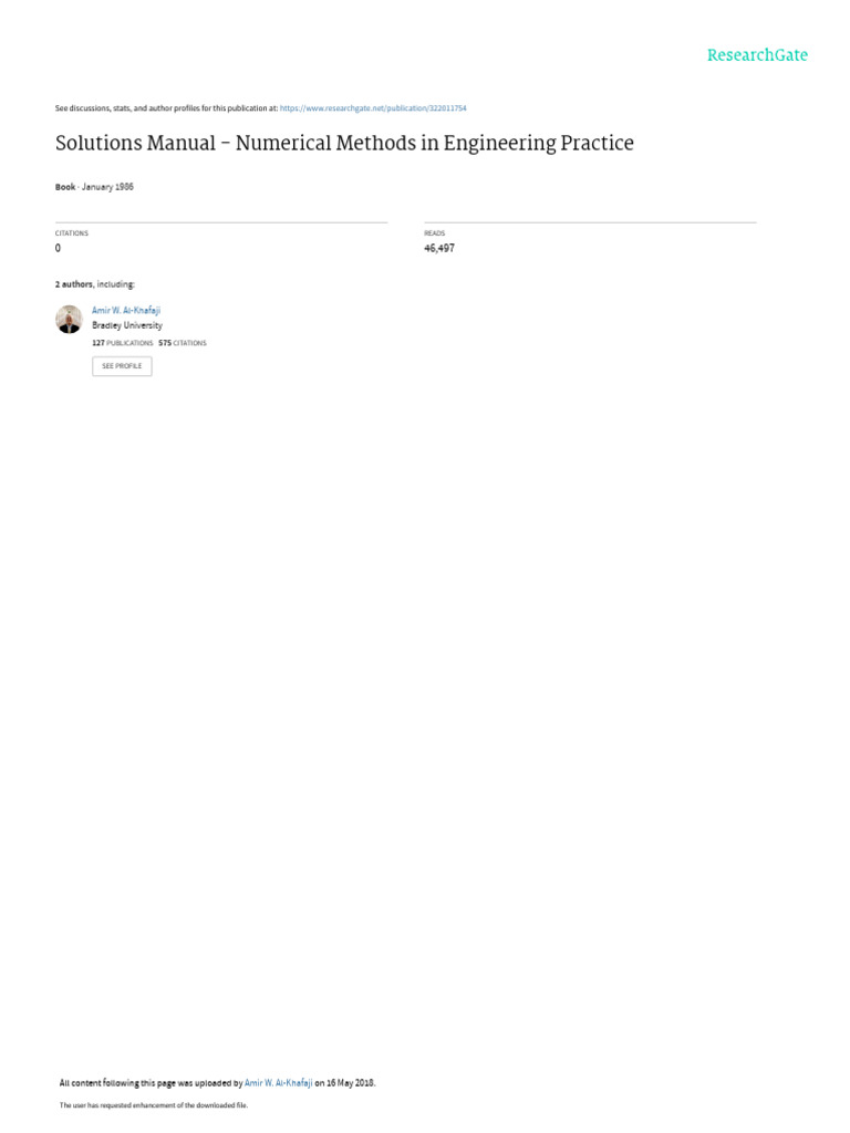 Solutions-Manual-Numerical-Methods-in-Engineering-Practice | PDF Solutions-Manual-Numerical-Methods-in-Engineering-Practice | PDF