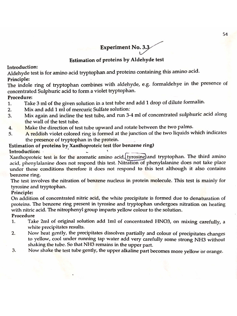 Biochemistry Practicals | PDF