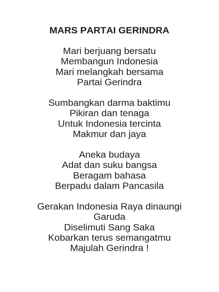 Mars Partai Gerindra | PDF
