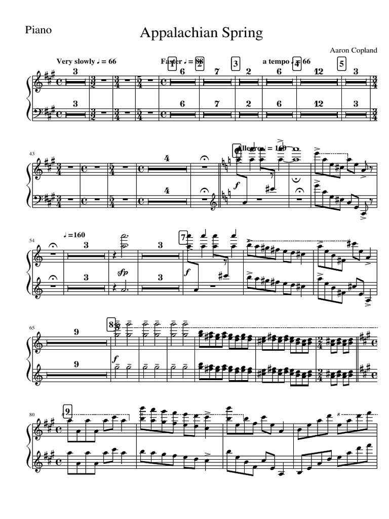 Appalachian - Spring Piano | PDF