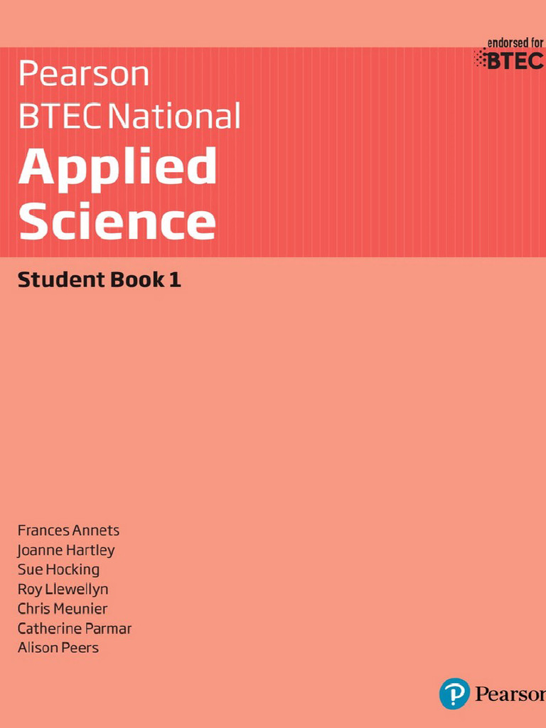 BTEC National Applied Science Student Book 1 - (BTEC Nationals Applied Science 2016) | PDF