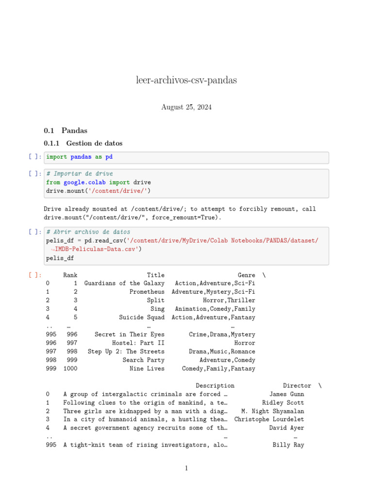 Leer Archivos CSV Pandas | PDF