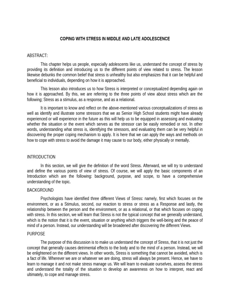 Stress and Coping | PDF