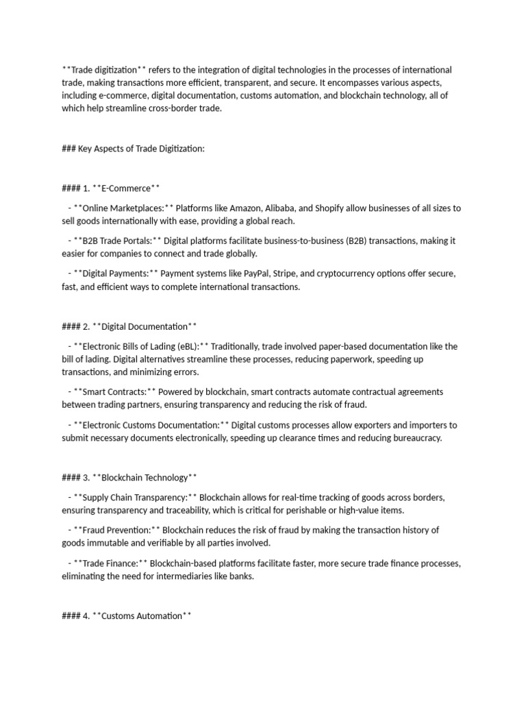 Trade Digitization Pdf