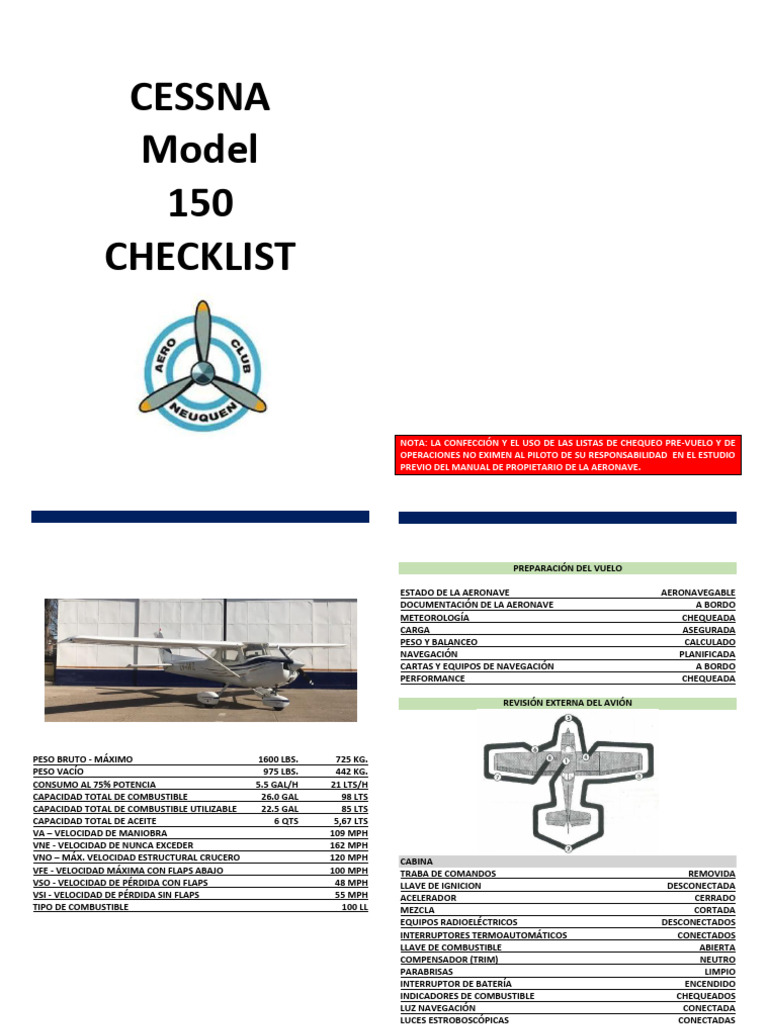 C150 LVIWZ Checklist 1 | PDF