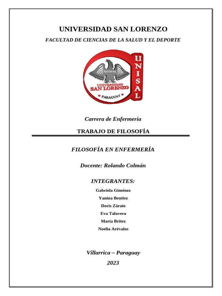 FILOSOFÍA EN ENFERMERÍA | PDF