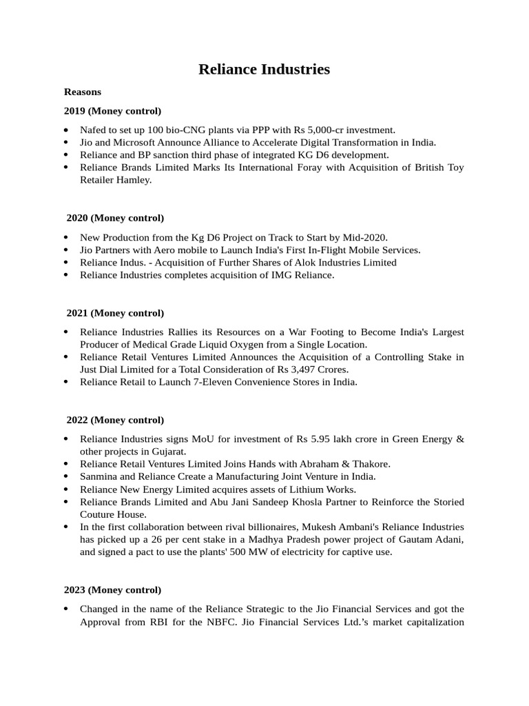 Reliance Industries | PDF