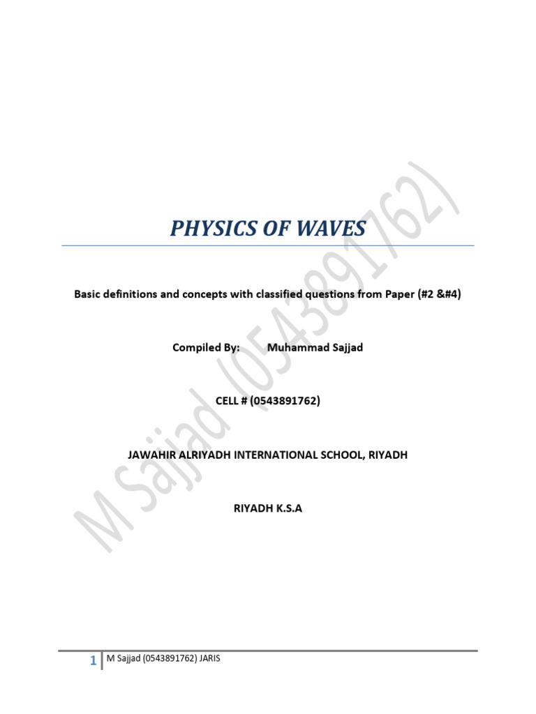 Classified Igcse Physics of Waves CH 12,13,14,15 (1) (1) Jan 24 | PDF
