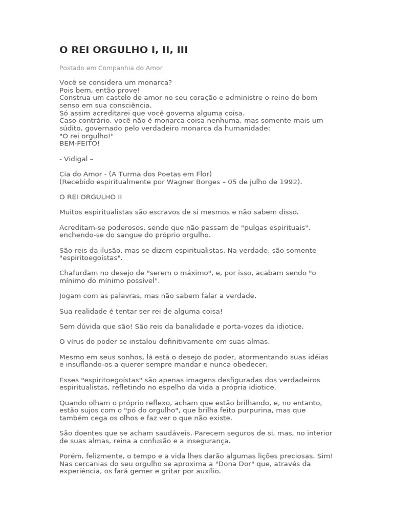 O Rei Orgulho I | PDF