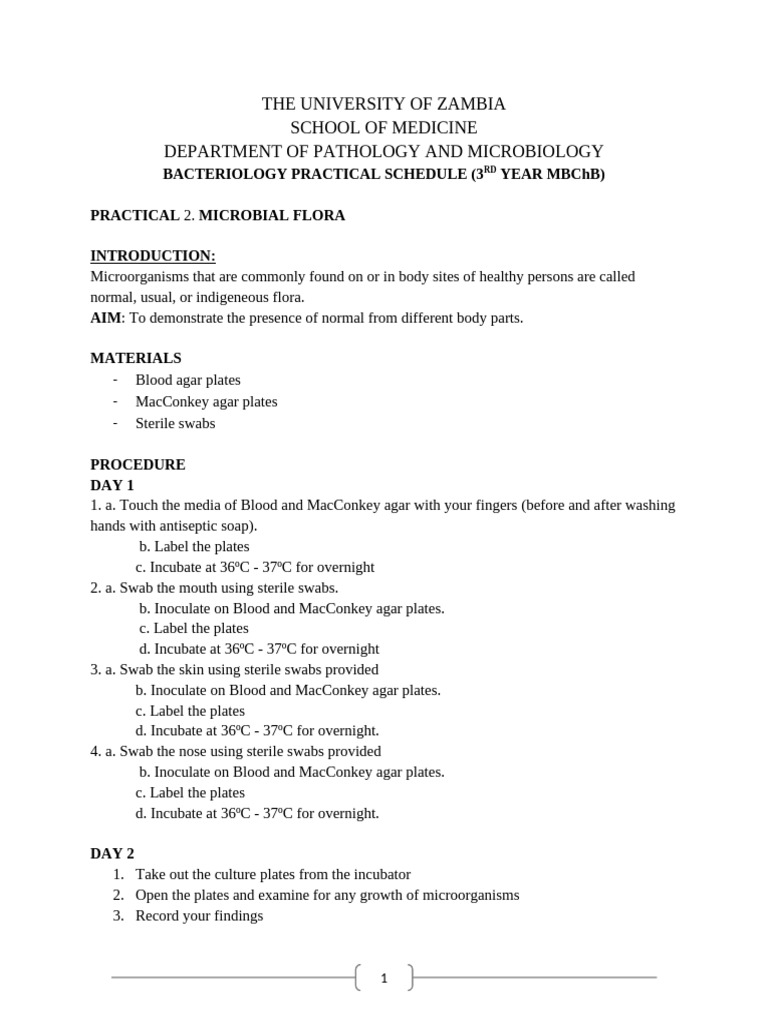 Lab Practical No. 3 On Normal Flora 2 | PDF