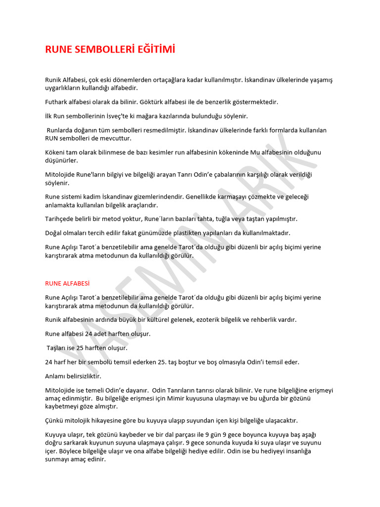 01 Rune Sembolleri Egitimi Notlar | PDF