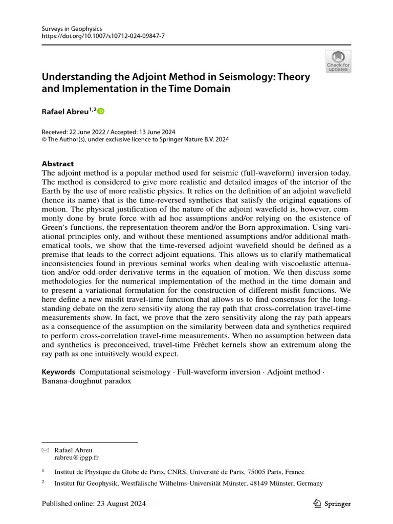Understanding The Adjoint Method in Seismology | PDF