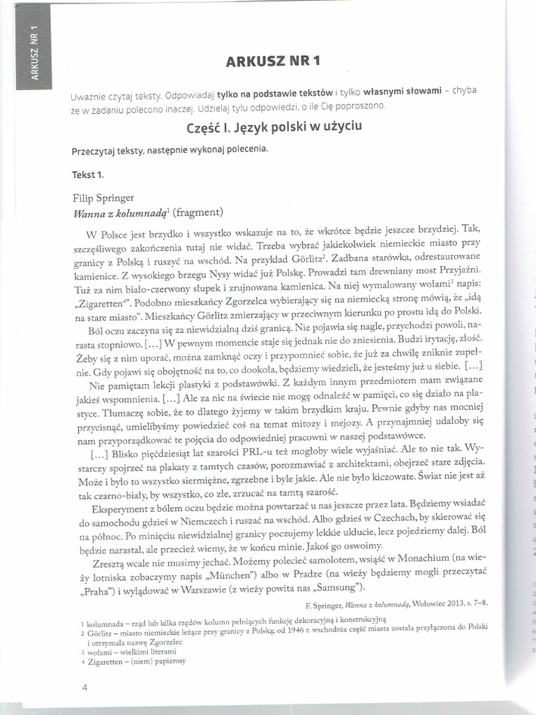 Test - Język Polski W Użyciu | PDF