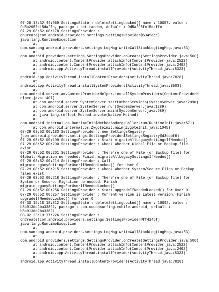 Settingsprovider | PDF