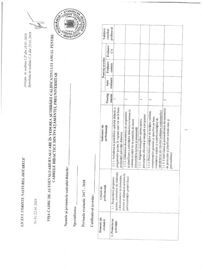 Fise de Evaluare Scanate | PDF