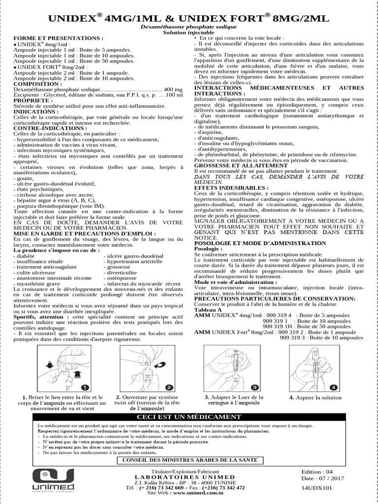 UNIDEX 4mg Et UNIDEX FORT Notice V4 | PDF