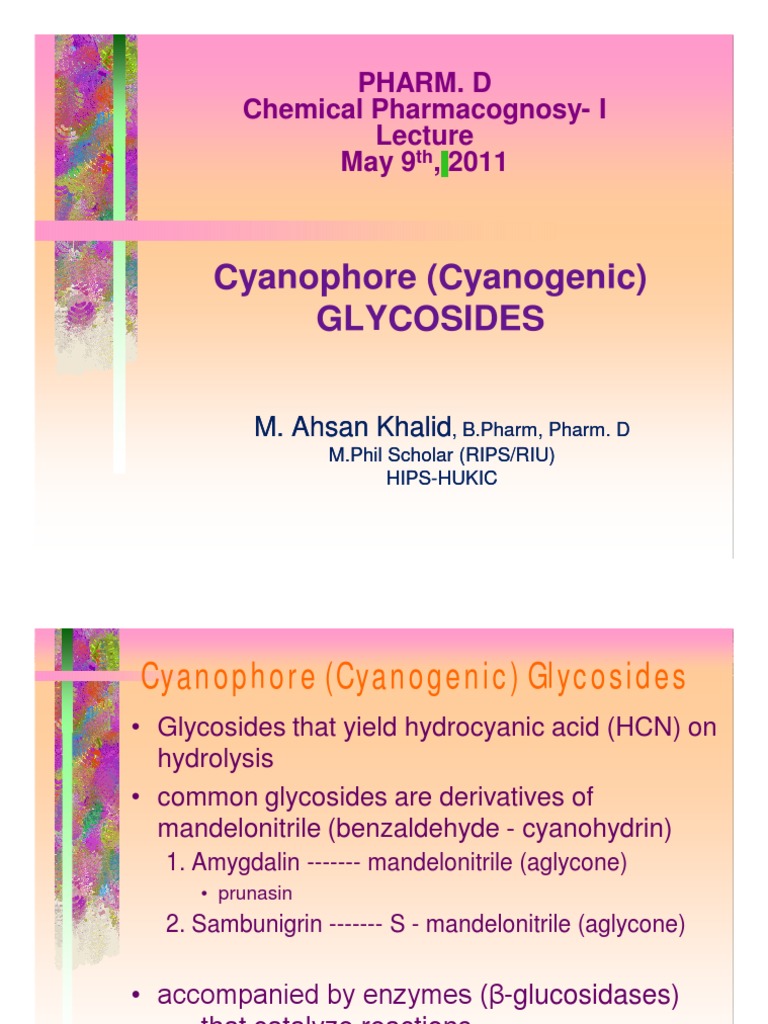 Lecture 26 - Cyanophore Cyanogenic Glycosides (Compatibility Mode ...