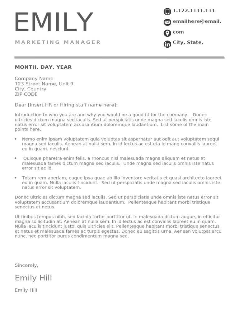 EmilyHill CoverLetter | PDF