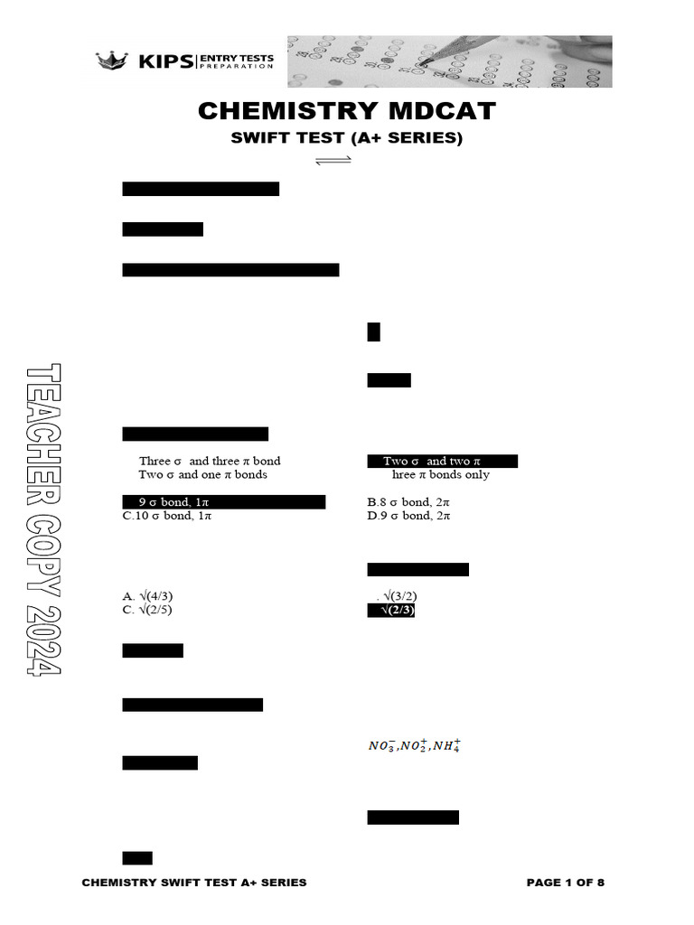 17 Chemistry Swift Test A+ Series Ok | PDF