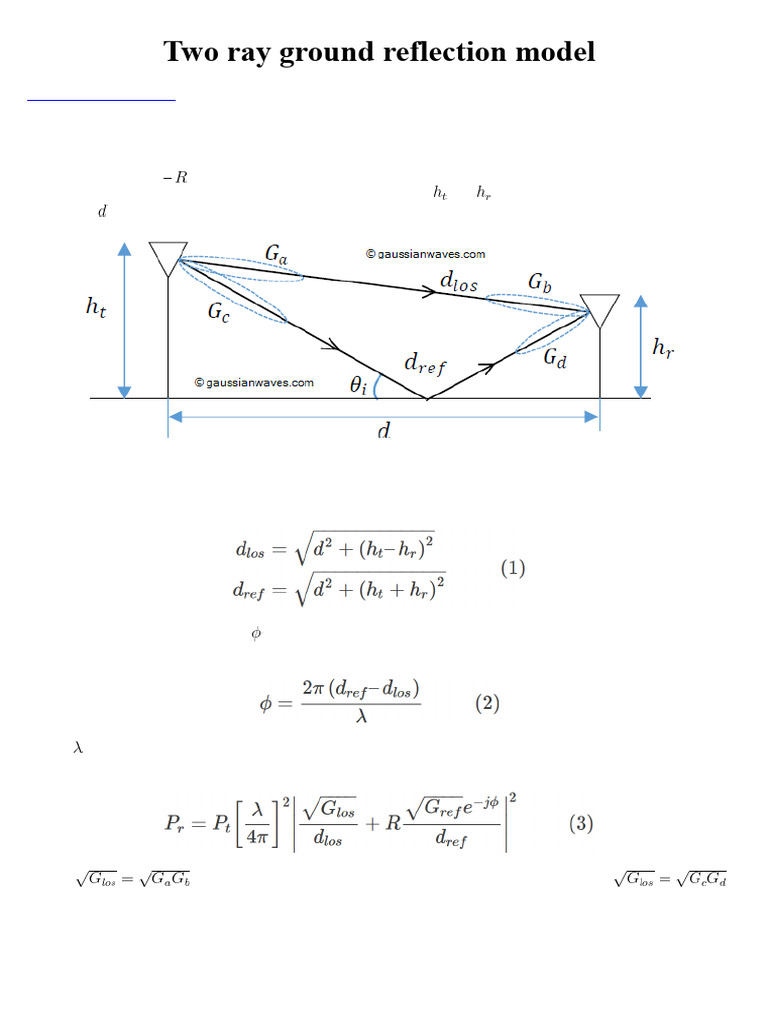Two Ray Ground Reflection Model Explained | PDF | Antenna (Radio) | Waves