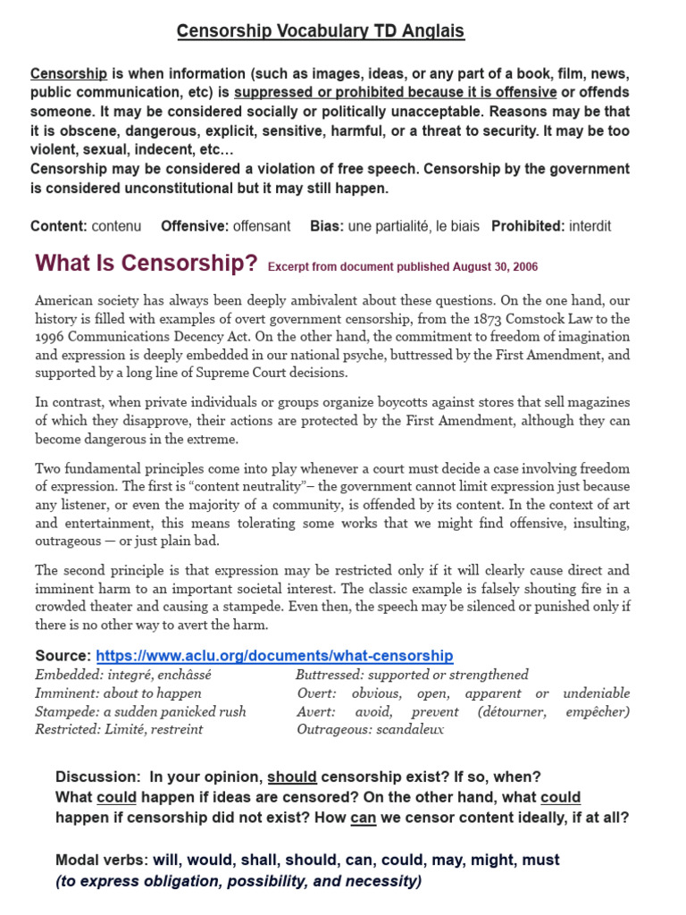 Censorship | PDF