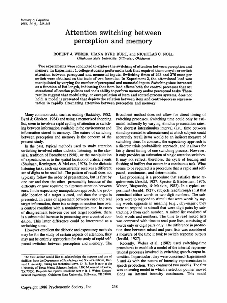 Attention Switching | PDF