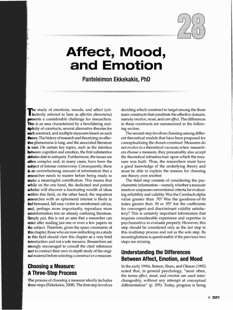 Affect, Mood and Emotions | PDF