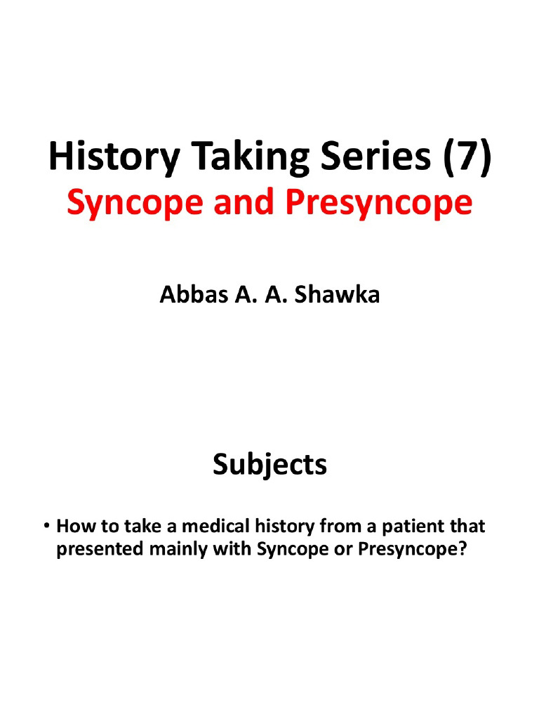 7 Syncope and Presyncope | PDF