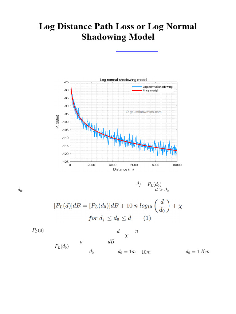 4-Log Distance Path Loss or Log Normal Shadowing Model | PDF