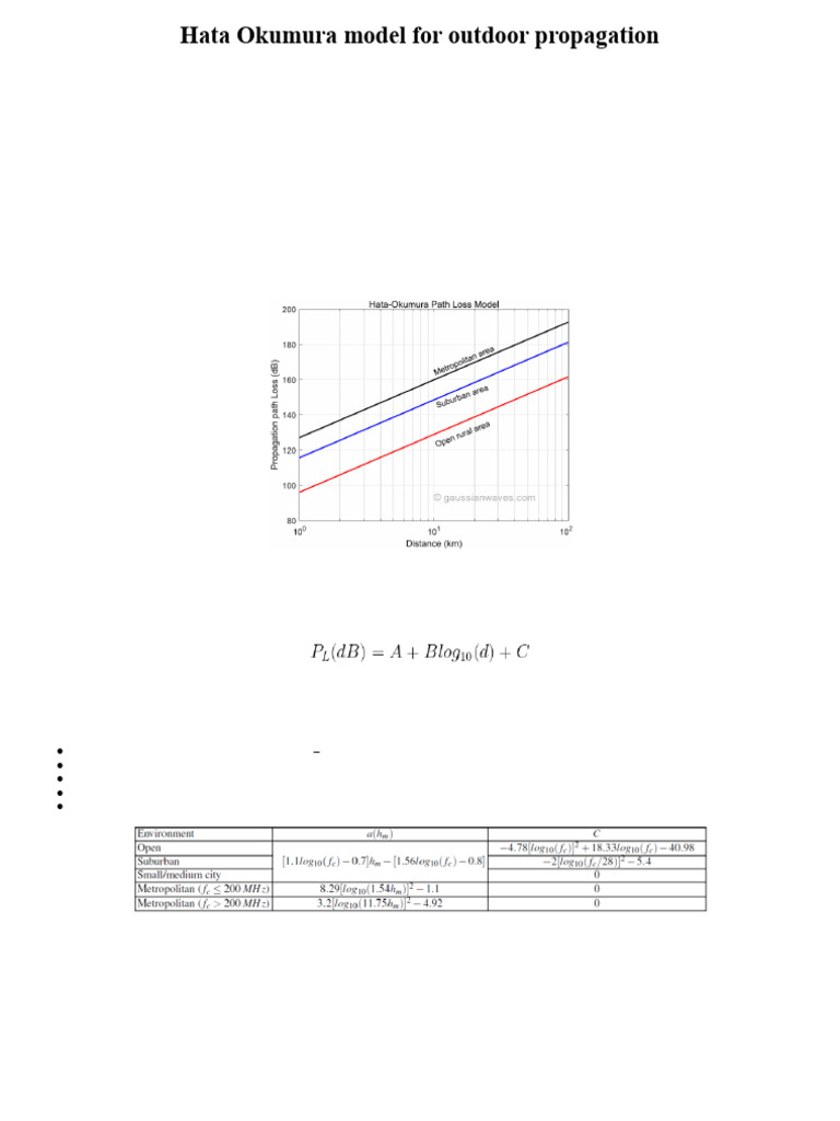5-Hata Okumura Model For Outdoor Propagation | PDF | Waves | Teaching ...