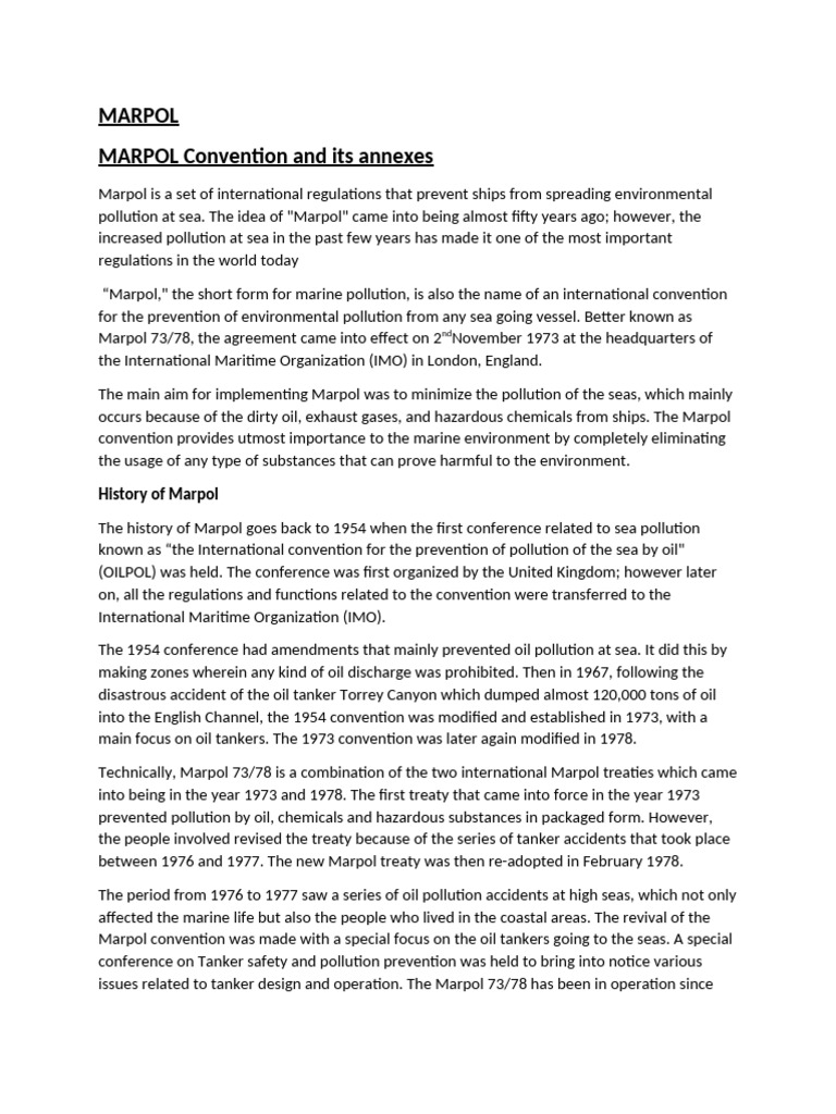 Marpol 1 | PDF