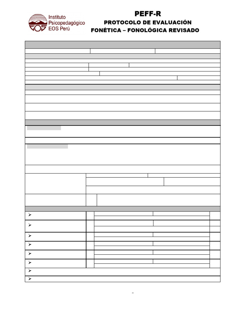 PEFF_R_PROTOCOLO_DE_EVALUACIÓN_FONÉTICA_FONOLÓGIA_PEFF_28_06_16 | PDF