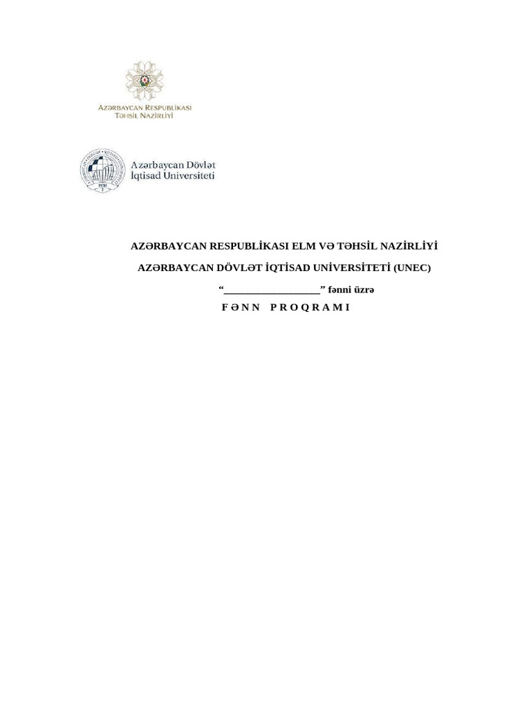 FƏNN Proqramlarının Hazırlanması Strukturu | PDF