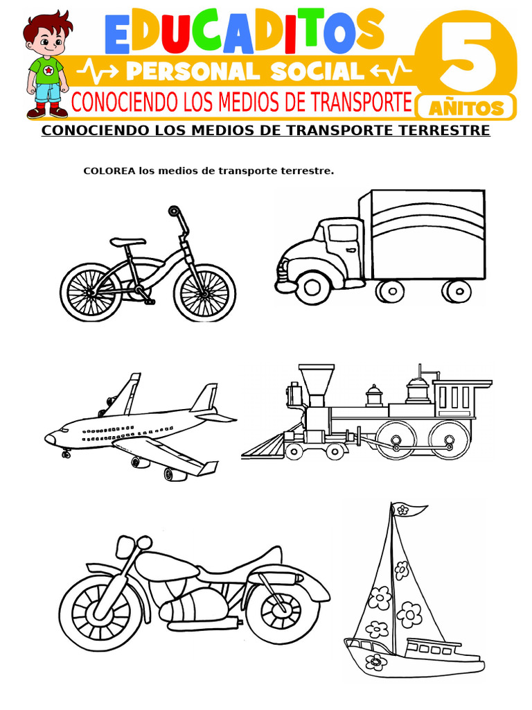 Conociendo Los Medios de Transporte para Ninos de 5 Anos | PDF