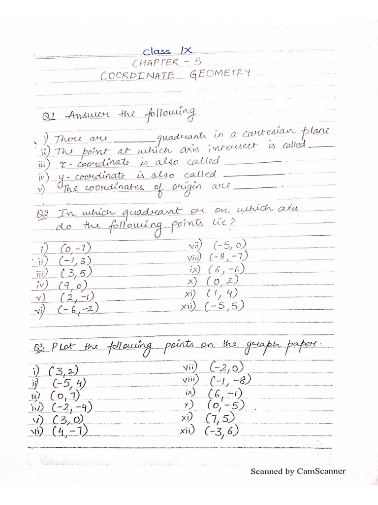 Class IX Coordinate Geometry | PDF