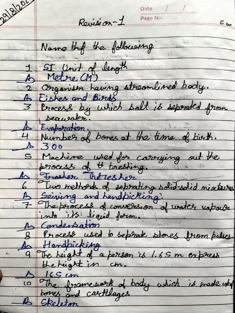 Class 6 Science Revision | PDF