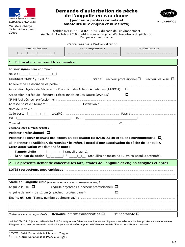 Cerfa 14346-01 | PDF