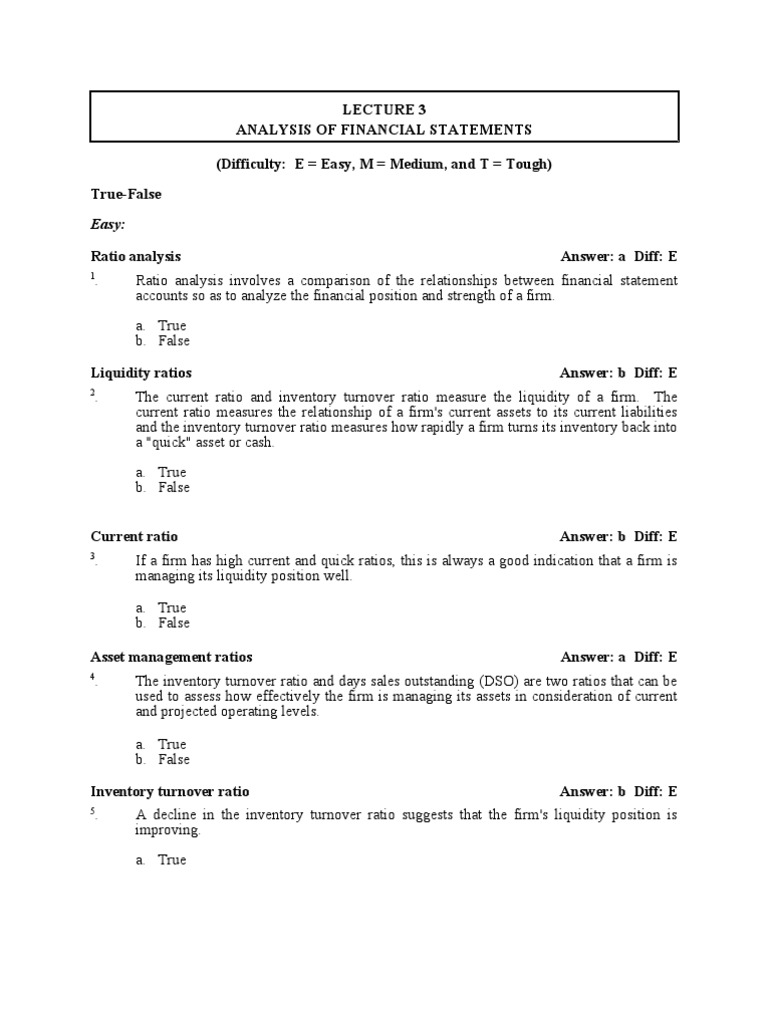 Test Bank | PDF | Return On Equity | Revenue