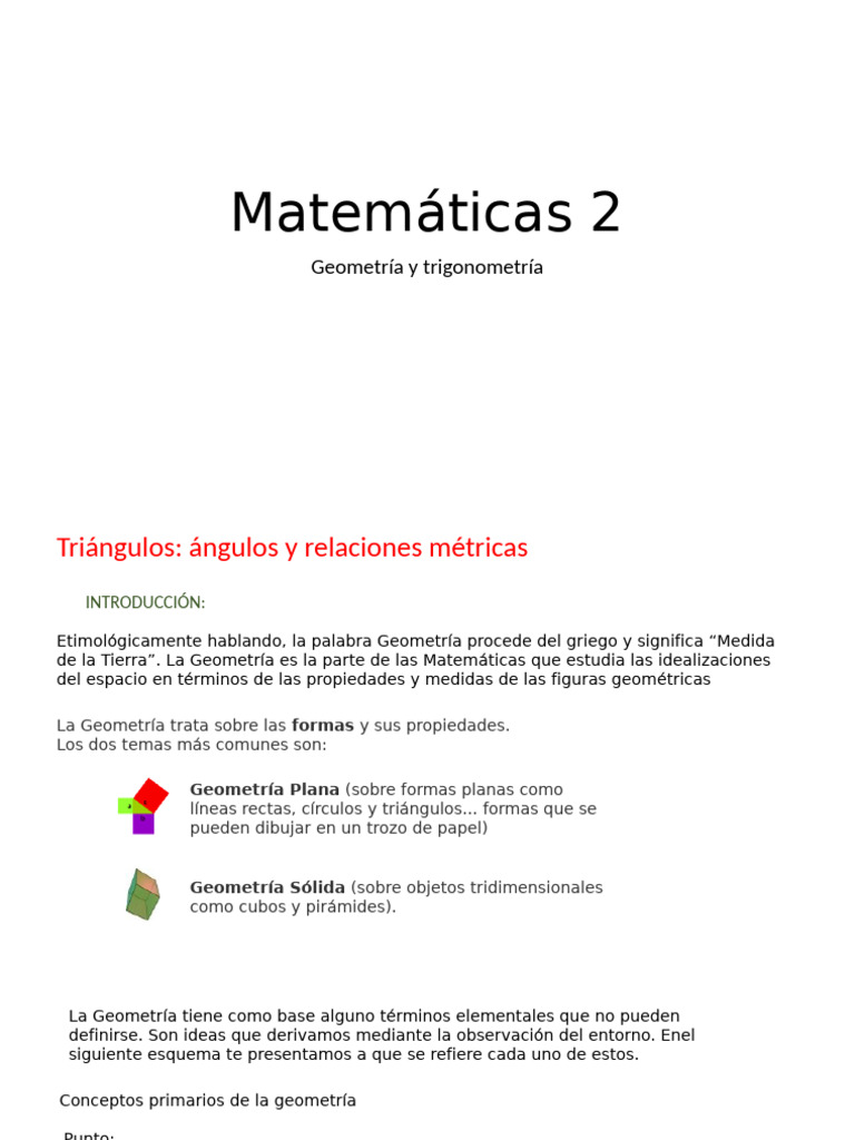 Diapositivas Matemáticas 2 | PDF