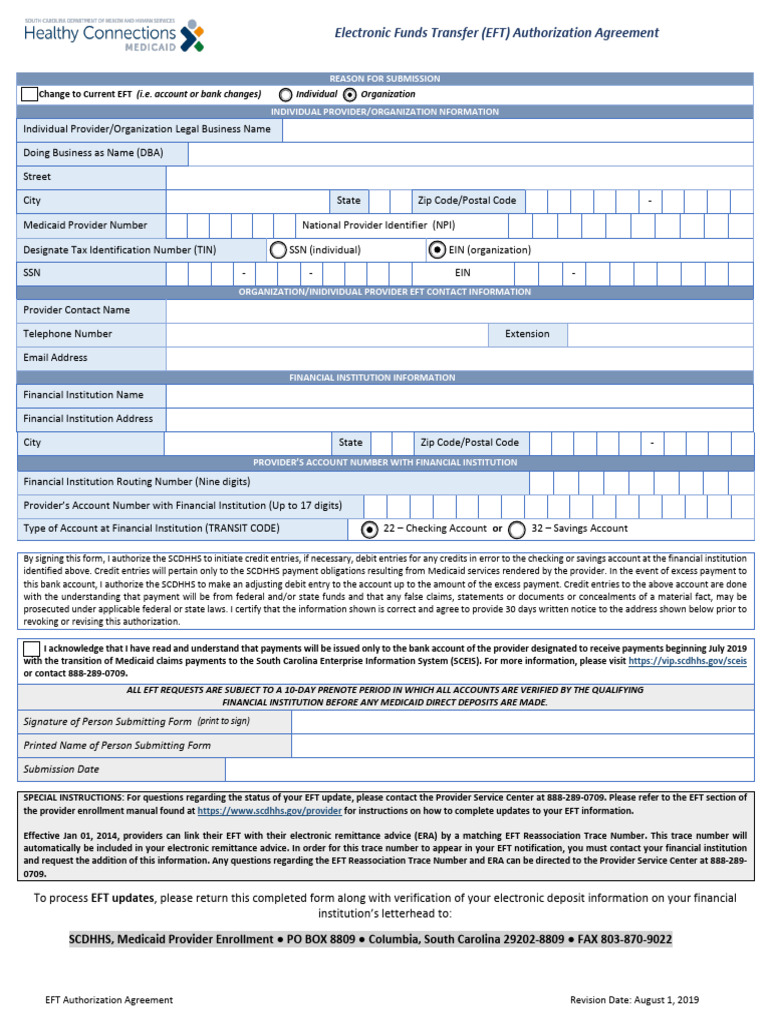 Fillable EFT Form - FINAL - 080119 | PDF